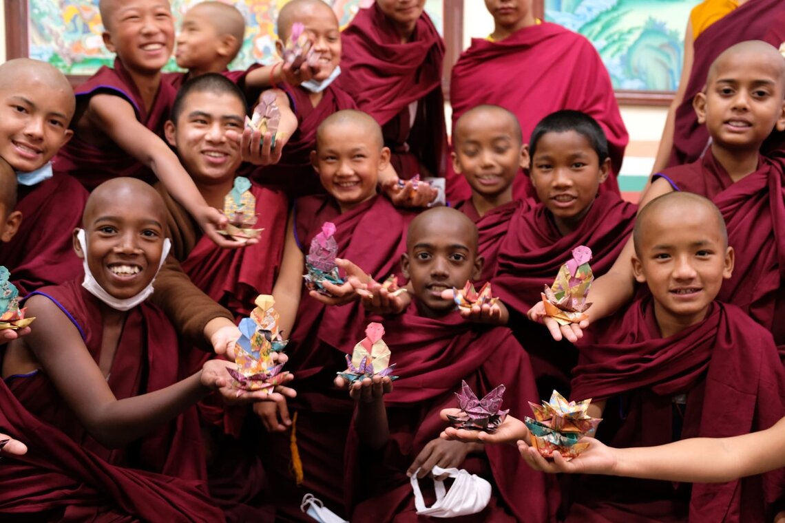 Origami Buddha on a Lotus - Middle Way Education